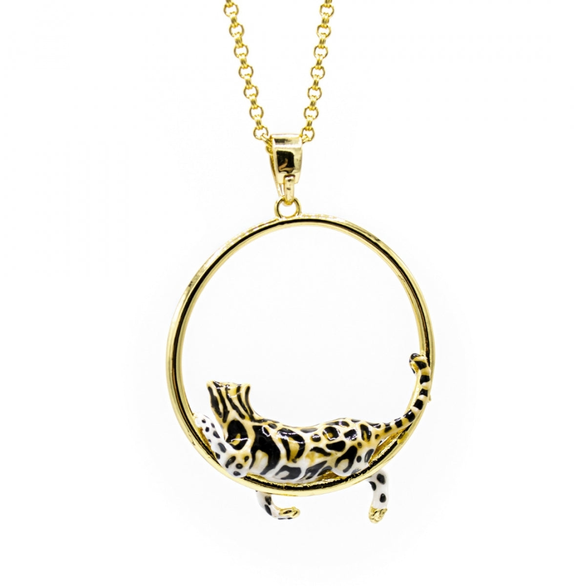 Clouded Leopard Hoop Pendant – Voluptuous Vintage
